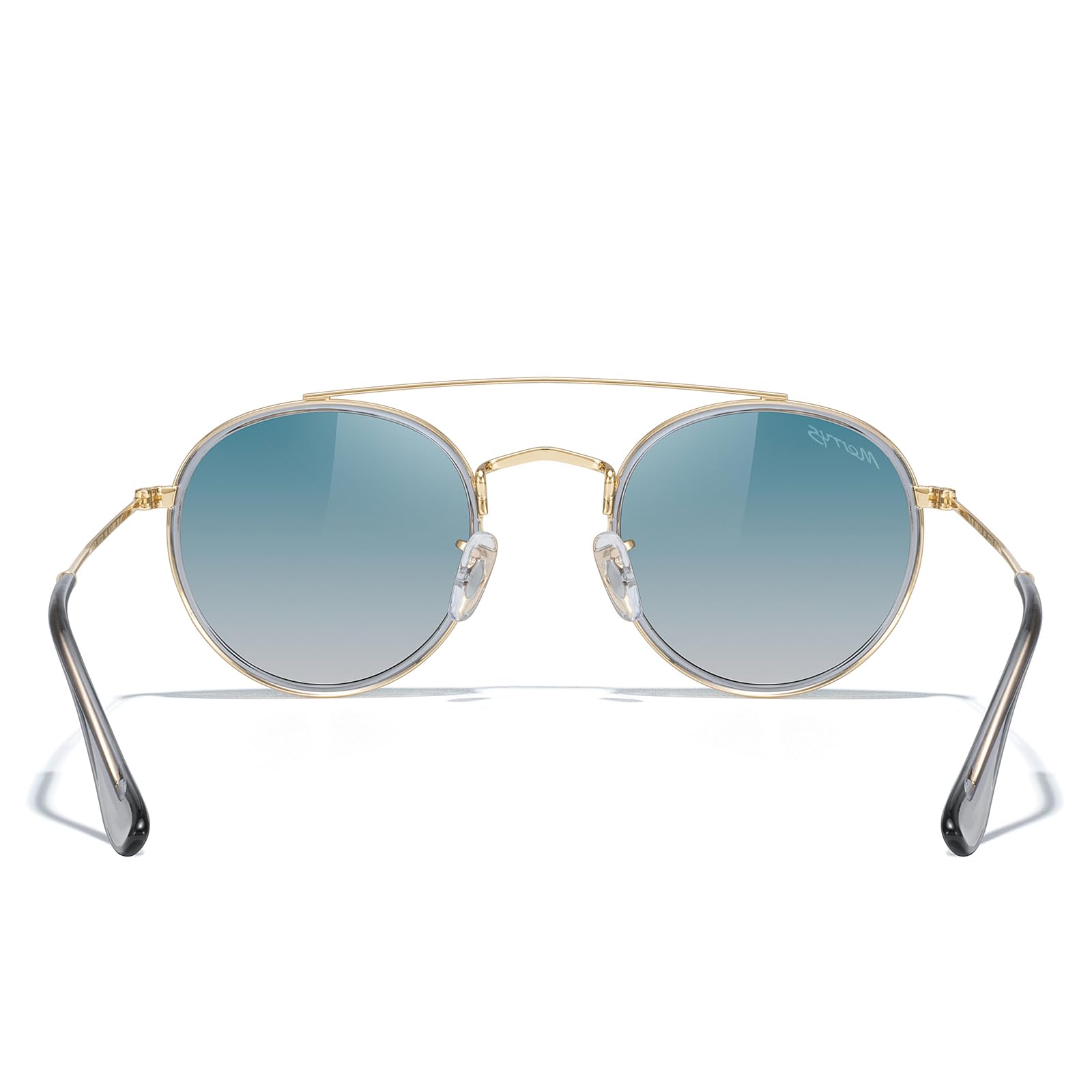 MERRY'S Retro Round Polarized Sunglasses - Unisex Double Bridge Sun Glasses