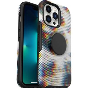 otterbox iphone 13 pro otter + pop symmetry series case - digitone (graphic), integrated popsockets popgrip, slim, pocket-friendly, raised edges protect camera & screen