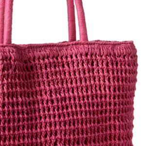 The Drop Women's Alora Crochet Small Tote, Hot Pink, One Size