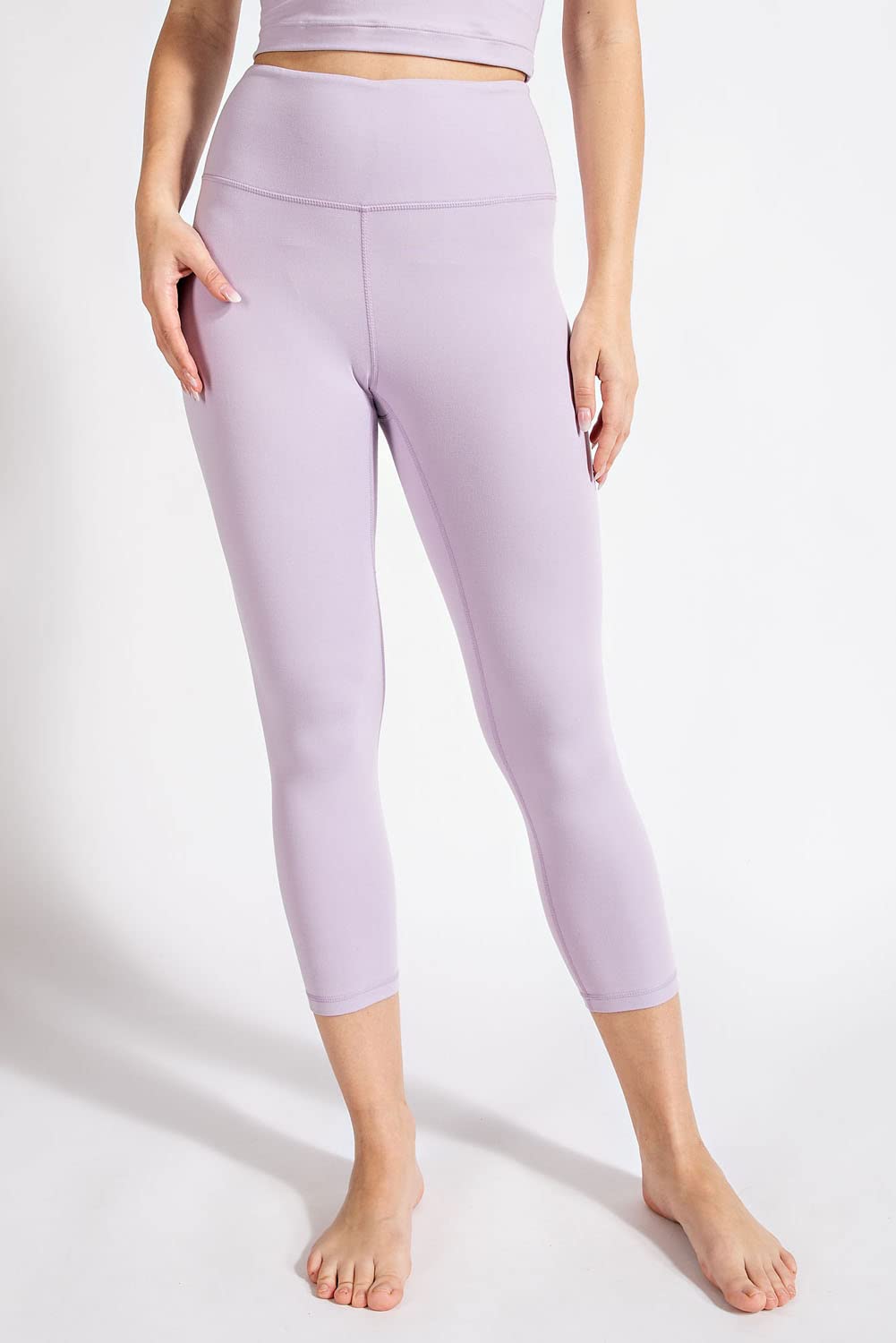 Hype Up Women's High Waisted Buttery Super Soft Capri Length Activewear Legging (S-3X) Lavender