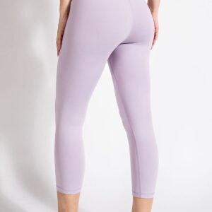 Hype Up Women's High Waisted Buttery Super Soft Capri Length Activewear Legging (S-3X) Lavender