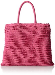 the drop women's alora crochet small tote, hot pink, one size