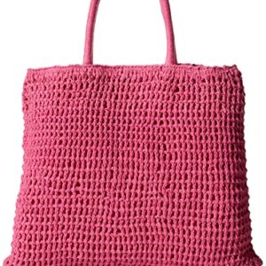 The Drop Women's Alora Crochet Small Tote, Hot Pink, One Size