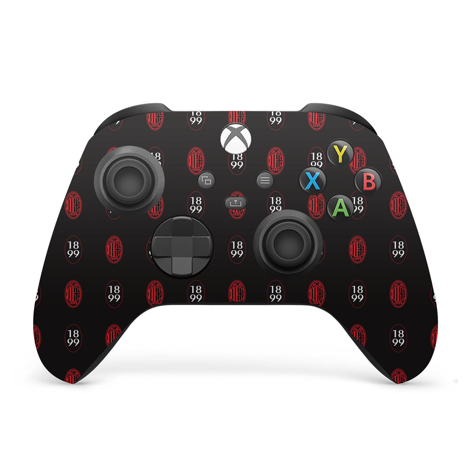 Head Case Designs Officially Licensed AC Milan Pattern Logo Art Vinyl Sticker Gaming Skin Decal Cover Compatible with Xbox Series X Console and Controller Bundle