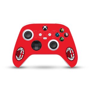 head case designs officially licensed ac milan 1899 black logo art matte vinyl sticker gaming skin decal cover compatible with xbox series x/s controller