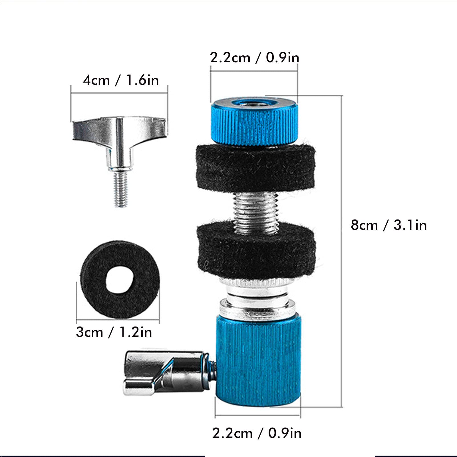 Hi‑Hat Clutch, Aluminum Alloy Quick Release Hi Hat Clutch Cymbal Holder Self-Locking Knob Instrument Playing Accessories(blue)