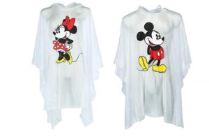 disney classic mickey and minnie rain poncho 2 pack set, clear adult