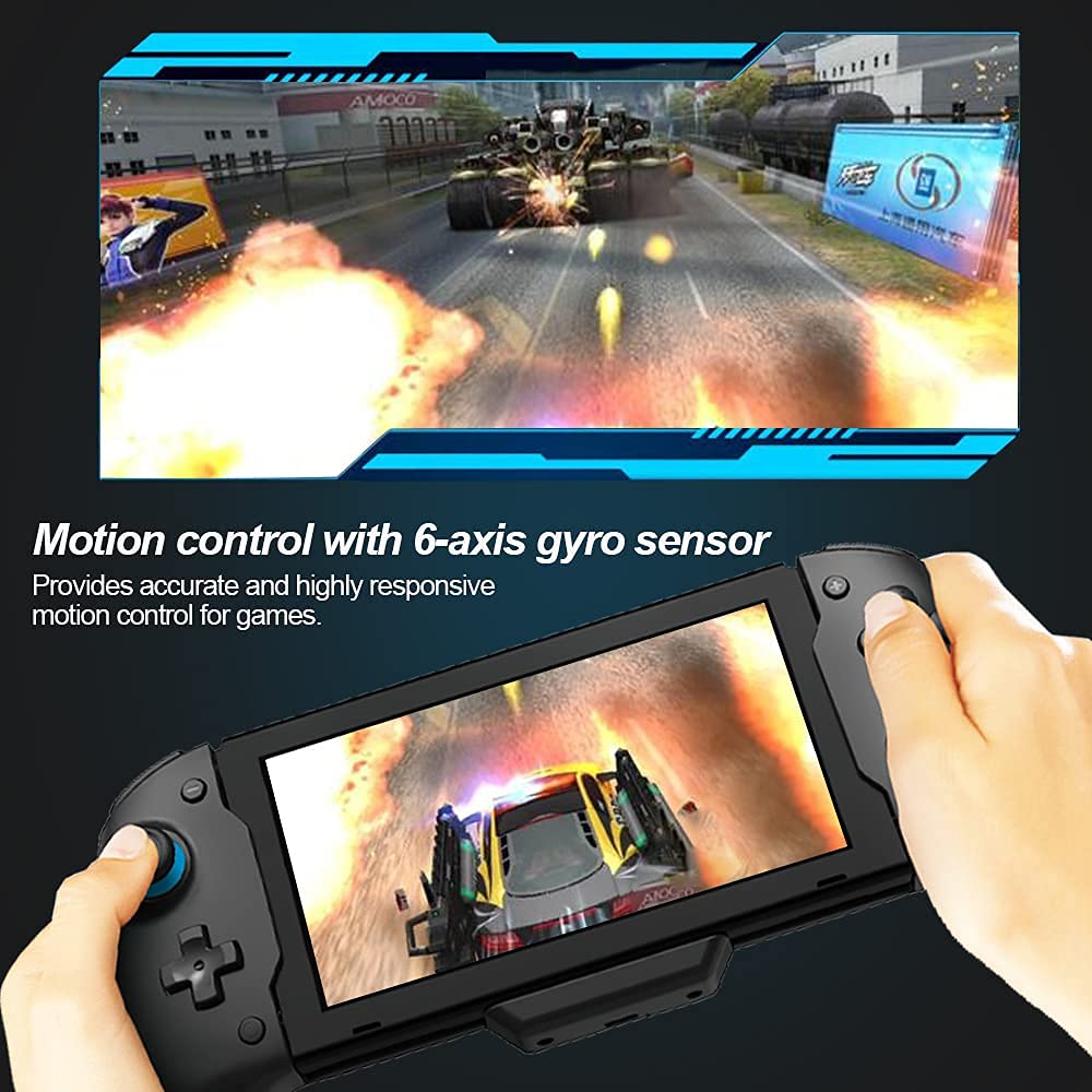 NexiGo Switch Accessories Holiday Bundle, Ergonomic Controller (Black) for Nintendo Switch with 6-Axis Gyro, Dual Motor Vibration, Game Storage Case with 10 Game Card Holders