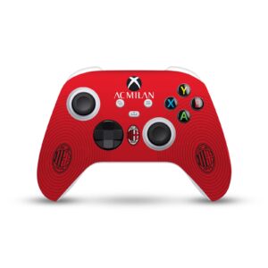 head case designs officially licensed ac milan red and black art vinyl sticker gaming skin decal cover compatible with xbox series x/s controller