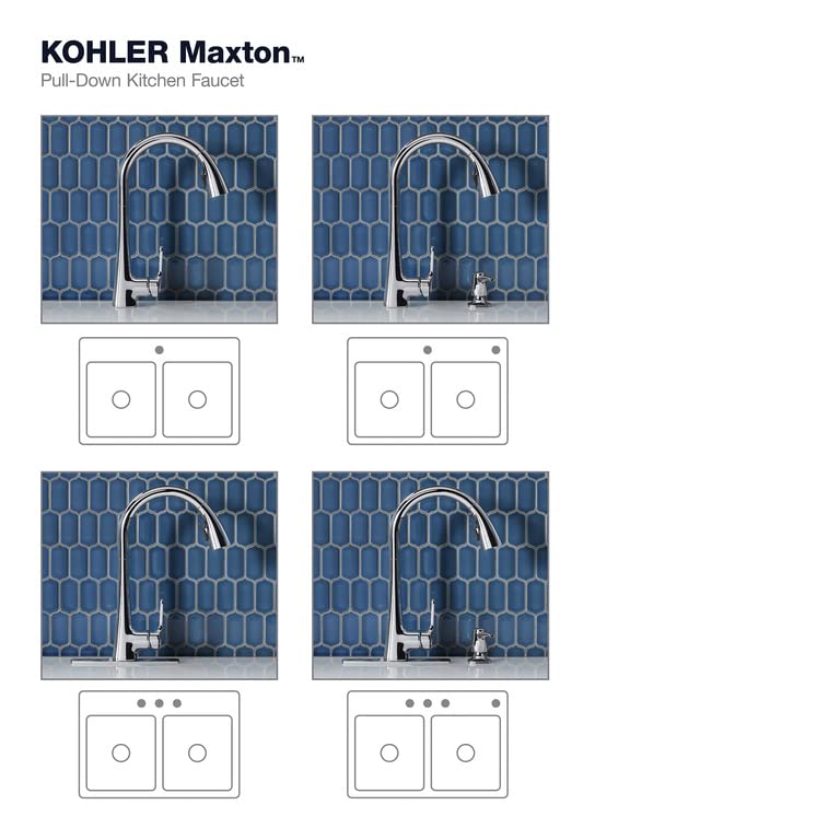 KOHLER R22867-SD-VS Maxton Pull-Down Kitchen Faucet with Soap Dispenser/Lotion Dispenser, Kitchen Sink Faucet with Pull Down Sprayer, Vibrant Stainless