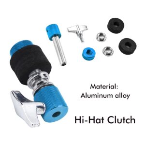 Hi‑Hat Clutch, Aluminum Alloy Quick Release Hi Hat Clutch Cymbal Holder Self-Locking Knob Instrument Playing Accessories(blue)