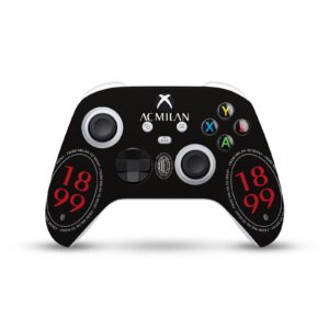 head case designs officially licensed ac milan 1899 oversized art vinyl sticker gaming skin decal cover compatible with xbox series x/s controller