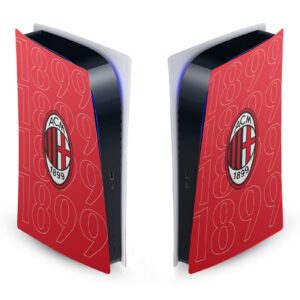 head case designs officially licensed ac milan 1899 black logo art matte vinyl faceplate sticker gaming skin decal cover compatible with sony playstation 5 ps5 digital edition console