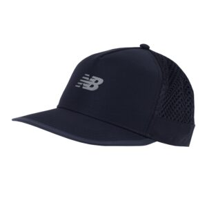 new balance men's and women's speed run trucker hat, one size, black/gunmetal