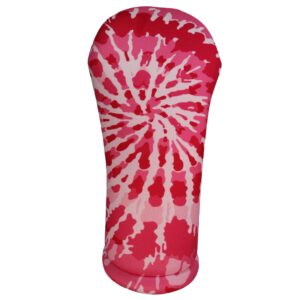 tie dye collection golf club headcovers 3 separate sizes driver fairway hybrid all sold separately handmade in usa by beejos (hot pink, driver)