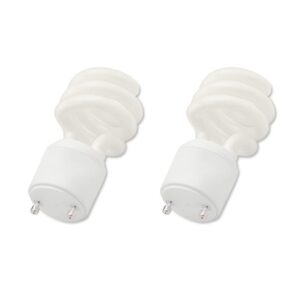 lumenivo cfl gu24 13 watt 120v bulb replacement for feit bpesl13t/gu24/2, bpesl13t/gu24 soft white - spiral mini twist cfl - for ceiling fans, chandeliers, table lamps, wall sconces - 2 pack