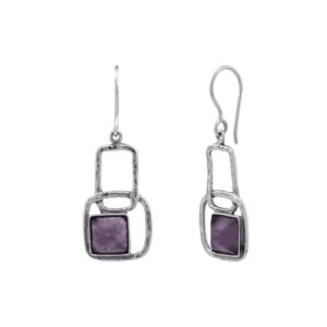 silpada 'iconic' amethyst drop earrings in sterling silver