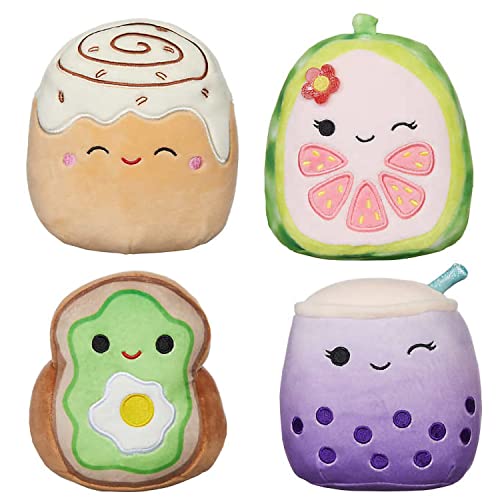 Squishmallows Official Kellytoy Box Set of 8 5 inch Food squishmallows (Chanel, Maya, Keina, Poplina, Sinclair, Maui, Bernardo and Lena), Blue