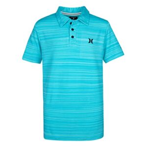 hurley boys' performance polo shirt, aurora green heather, l