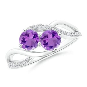 CARILLON Art Deco Round 0.60 Ctw Amethyst Gemstone 925 Sterling Silver Women Engagement Halo Ring (Sterling Silver, 11)