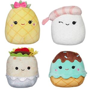 Squishmallows Official Kellytoy Box Set of 8 5 inch Food squishmallows (Chanel, Maya, Keina, Poplina, Sinclair, Maui, Bernardo and Lena), Blue