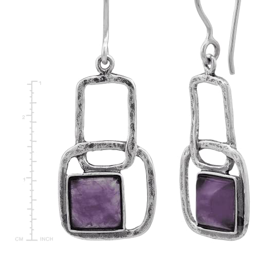 Silpada 'Iconic' Amethyst Drop Earrings in Sterling Silver