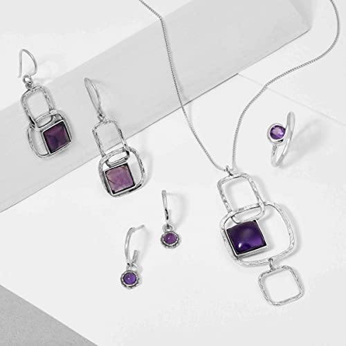 Silpada 'Iconic' Amethyst Drop Earrings in Sterling Silver