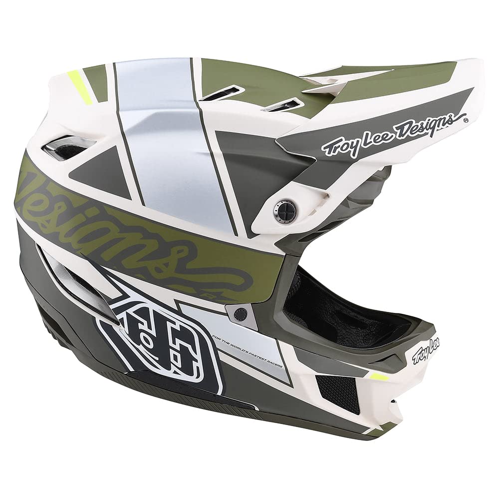 Troy Lee Designs D4 Composite Full-Face Bicycle Helmet. Max Ventilation Lightweight MIPS EPP EPS Racing Downhill DH BMX MTB - Adult Men Women - Team Military, X-Large