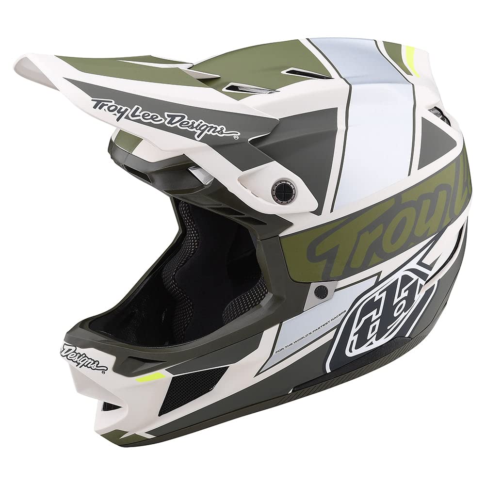 Troy Lee Designs D4 Composite Full-Face Bicycle Helmet. Max Ventilation Lightweight MIPS EPP EPS Racing Downhill DH BMX MTB - Adult Men Women - Team Military, X-Large