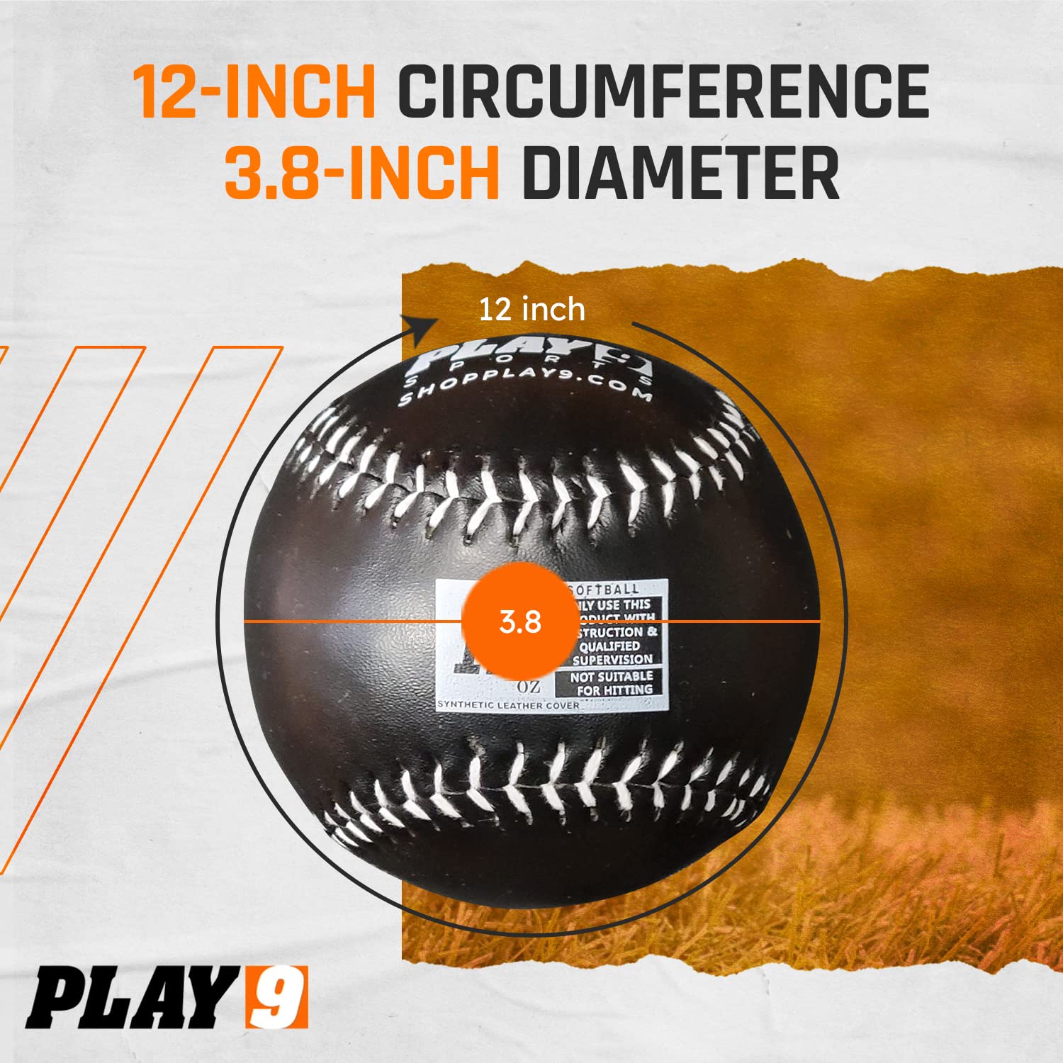 Play 9 Weighted Softballs for Pitching (Leather Set of 4) Size of Softballs