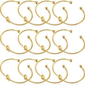 12 pieces love knot bangle bracelets knot cuff bangle bracelets bridesmaid bracelets for women (gold)