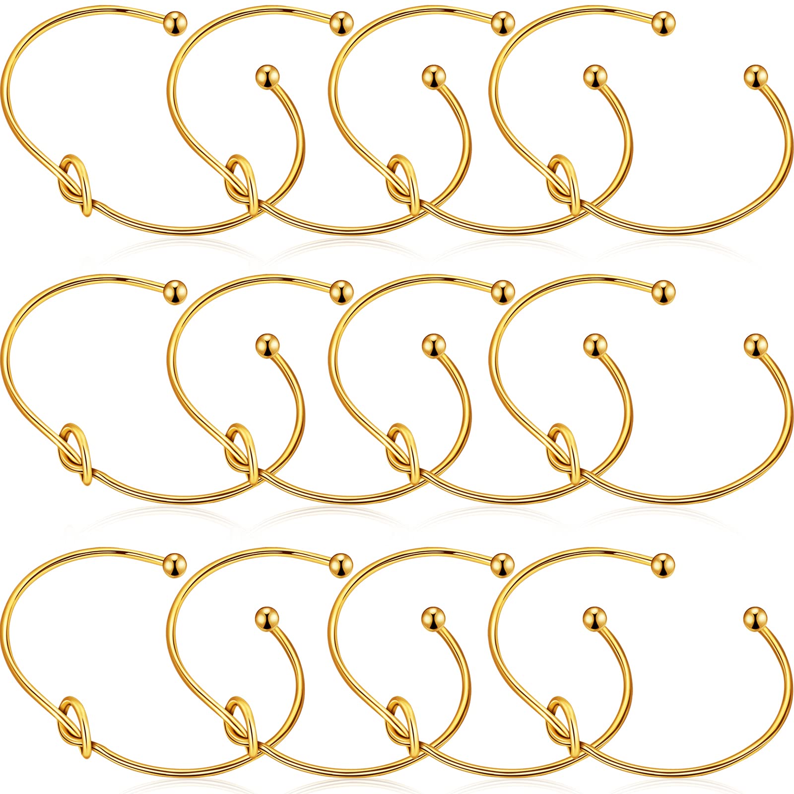 12 Pieces Love Knot Bangle Bracelets Knot Cuff Bangle Bracelets Bridesmaid Bracelets for Women (Gold)