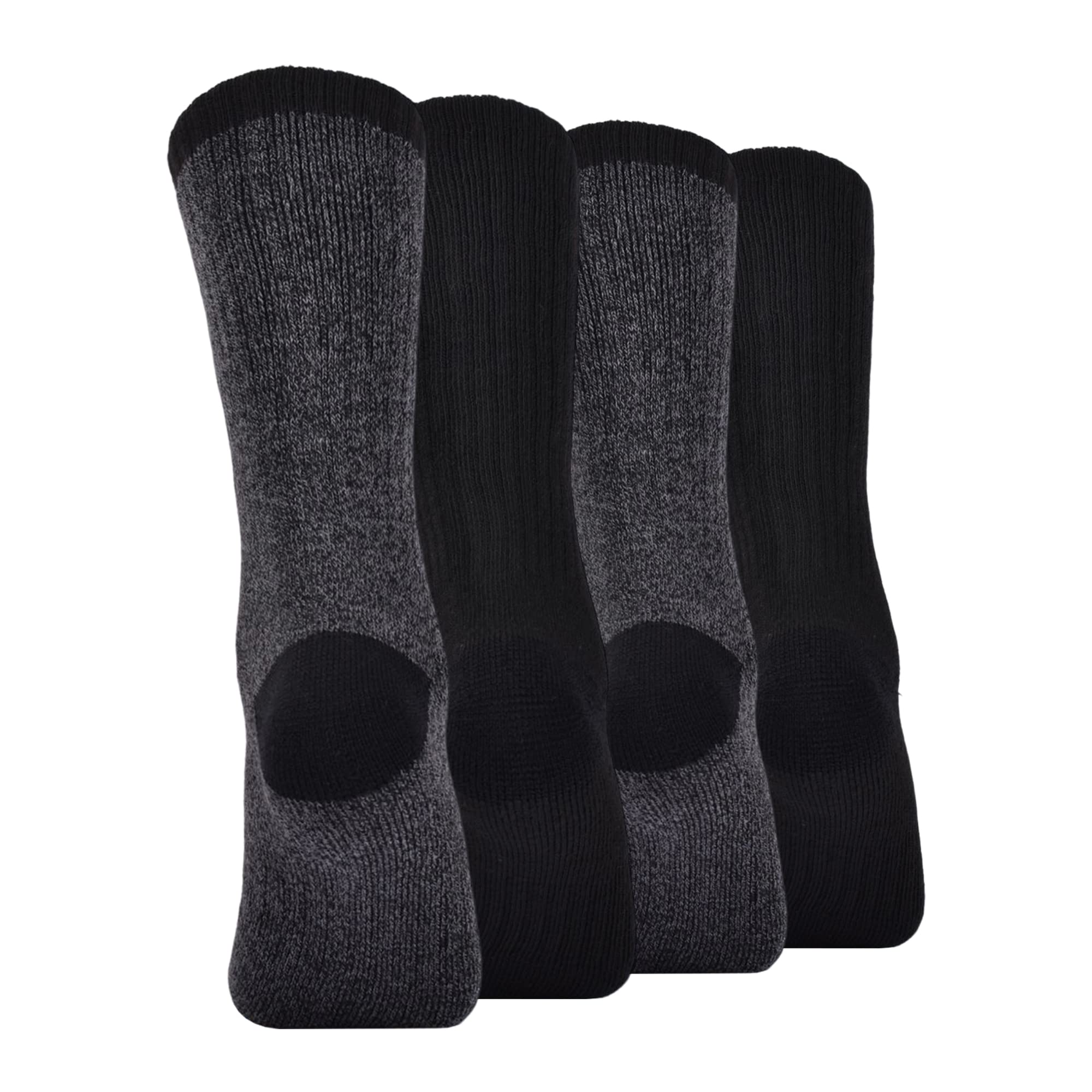 Timberland Men's 4-Pack Crew Socks, Black (4 Pack), Large