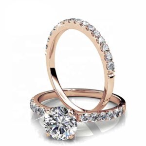 diamond jewelry 925 sterling silver 3ct created moissanite ring women wedding engagement ring band bridal set with rose gold finish