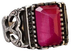 real genuine ruby gemstone ring, 11.55 carat, sterling silver ring, silver ring gemstone band