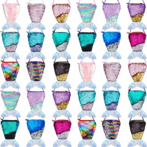 30 pcs mermaid tail coin purse for girls mermaid party favors mermaid sequin coin purse for kids girls mermaid birthday party decorations