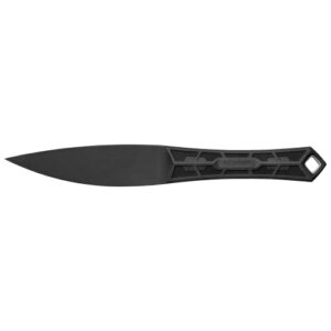 kershaw interval fixed blade knife, 3.5 inch blade made with pa-66 nylon, blunt edge with sharp point, project atom, black