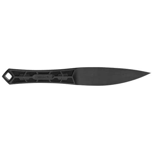 Kershaw Interval Fixed Blade Knife, 3.5 inch Blade Made with PA-66 Nylon, Blunt Edge with Sharp Point, Project Atom, Black