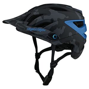 Troy Lee Designs A3 Uno Half Shell Mountain Bike Helmet W/MIPS - EPP EPS Premium Lightweight - All Mountain Enduro Gravel Trail Cycling MTB (Camo Blue, Medium/Large)