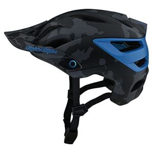 troy lee designs a3 uno half shell mountain bike helmet w/mips - epp eps premium lightweight - all mountain enduro gravel trail cycling mtb (camo blue, medium/large)