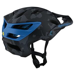 Troy Lee Designs A3 Uno Half Shell Mountain Bike Helmet W/MIPS - EPP EPS Premium Lightweight - All Mountain Enduro Gravel Trail Cycling MTB (Camo Blue, Medium/Large)