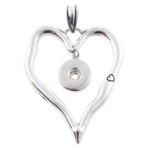 interchangeable snap jewelry pendant heart fits 18-20mm by my prime gifts