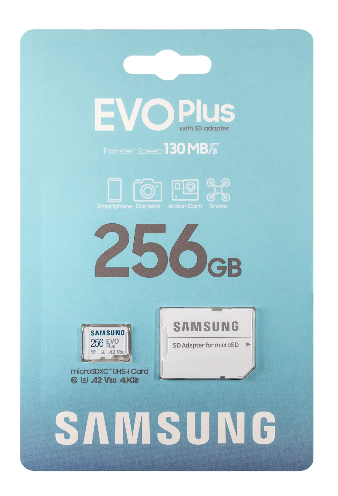 Samsung 256GB MicroSDXC EVO Plus (Evo+) Class 10 Memory Card with Adapter Works with Nintendo Switch Lite, Switch, Switch OLED (MB-MC256KA) Bundle with 1 Everything But Stromboli Micro SD Card Reader