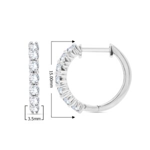 Shineadime 2.5MM Round Shape Simulated White Cubic Zirconia Huggie Hoop Earrings In 14k White Gold Plated Jewelry For Women