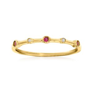 rs pure by ross-simons gemstone and diamond-accented ring 14kt yellow gold