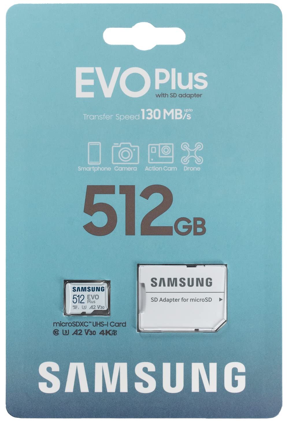 Samsung EVO Plus with SD Adapter MicroSDXC UHS-I Card Class 10 Memory Card for Nintendo Switch, Switch Lite, OLED (MB-MC512KA/APC) Bundle with (1) Everything But Stromboli SD & MicroSD Card Reader