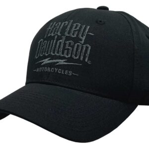 Harley-Davidson Men's Electric H-D Curved Bill Snapback Baseball Cap - Black