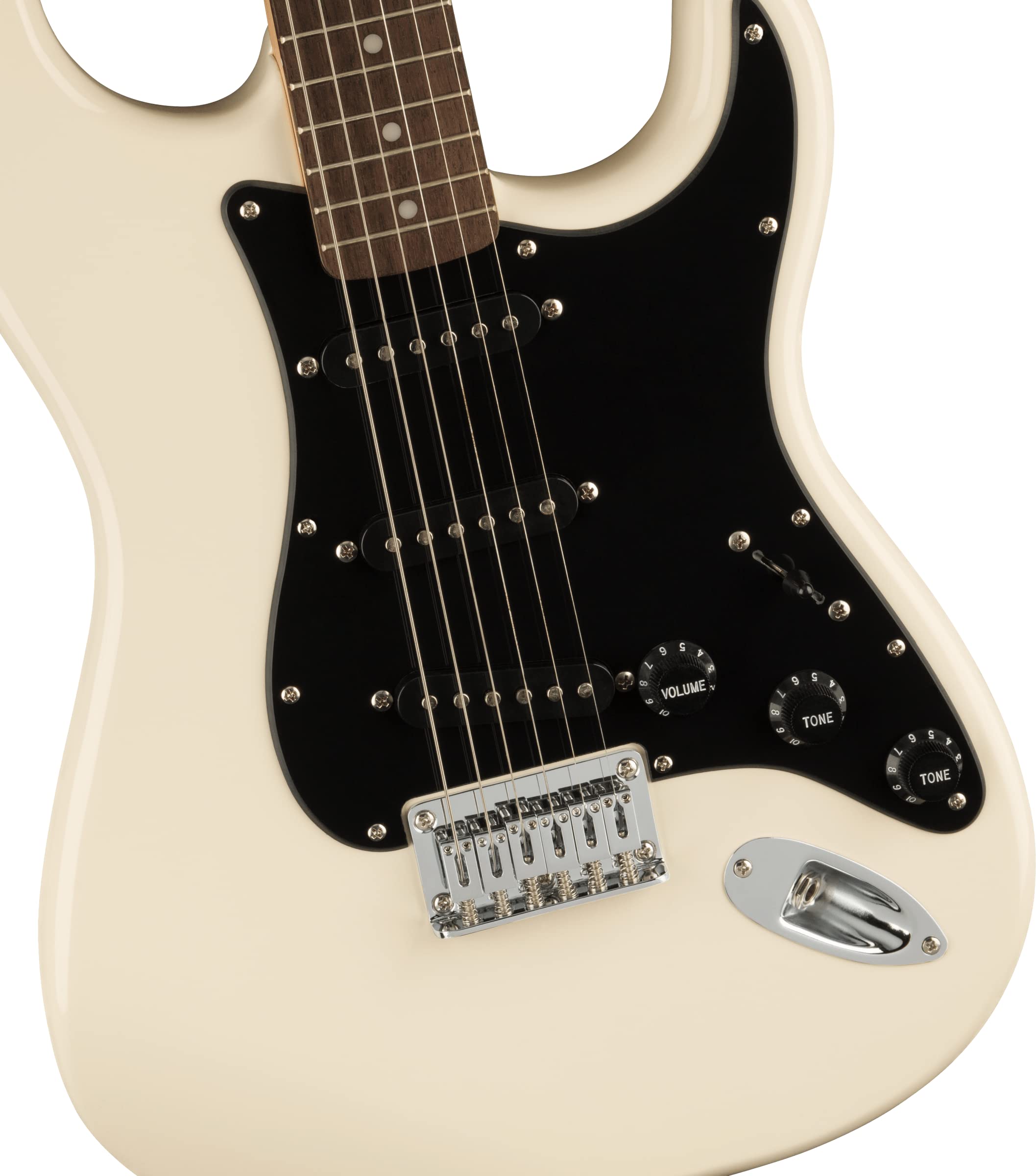 Fender Bullet Stratocaster HT Electric Guitar, Laurel Fingerboard, Black Pickguard - Olympic White