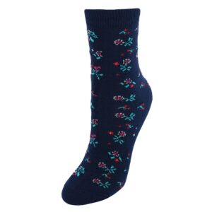 CTM® Women's Assorted Flower Patterned Crew Socks (3 Pairs), Multiple