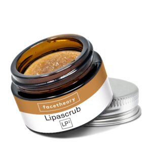 facetheory lipascrub lp2 - organic lip scrub and lip exfoliator, moisturize and exfoliate, made with natural ingredients, lip scrub for dark lips, vegan & cruelty-free, made in uk | 0.5 fl oz